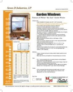 Window Brochures | Patio Door Brochures | Seven D Industries